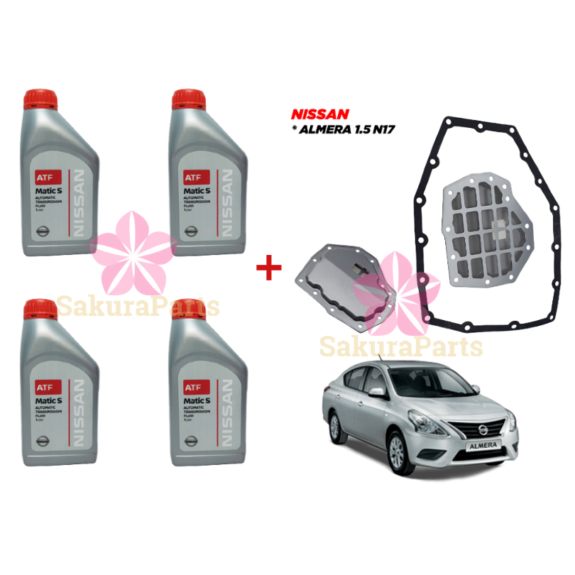 Auto Gearbox Filter Gasket Set + Nissan Matic S x4 Bottle For Nissan ...
