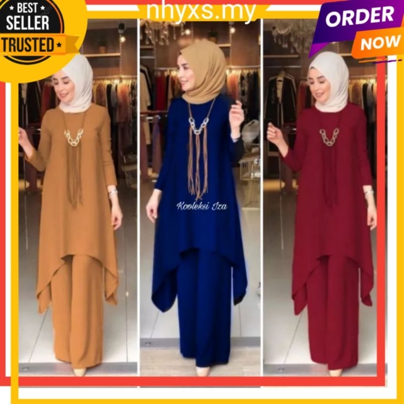 Set Palazzo Set Wadah Set Muslimah 2in1 Baju dan Seluar Labuh | Shopee ...