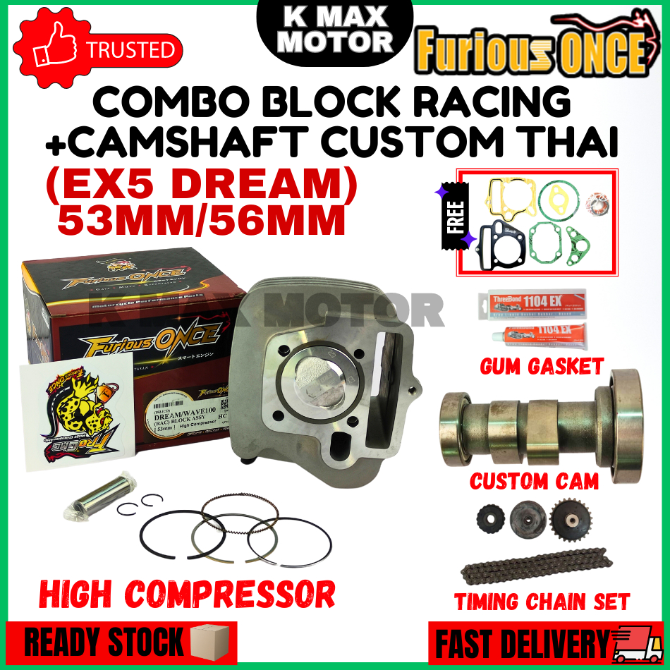 Furious Once Block Set Camshaft Custom Honda Ex5 Wave100 Class 1 ...