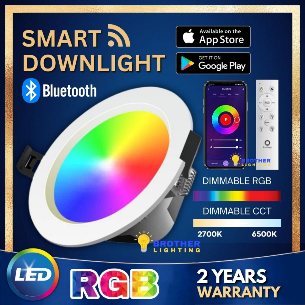 LED Smart Downlight 12W/18W 4/6inch Tuya Bluetooth WIFI RGB Dimmable ...