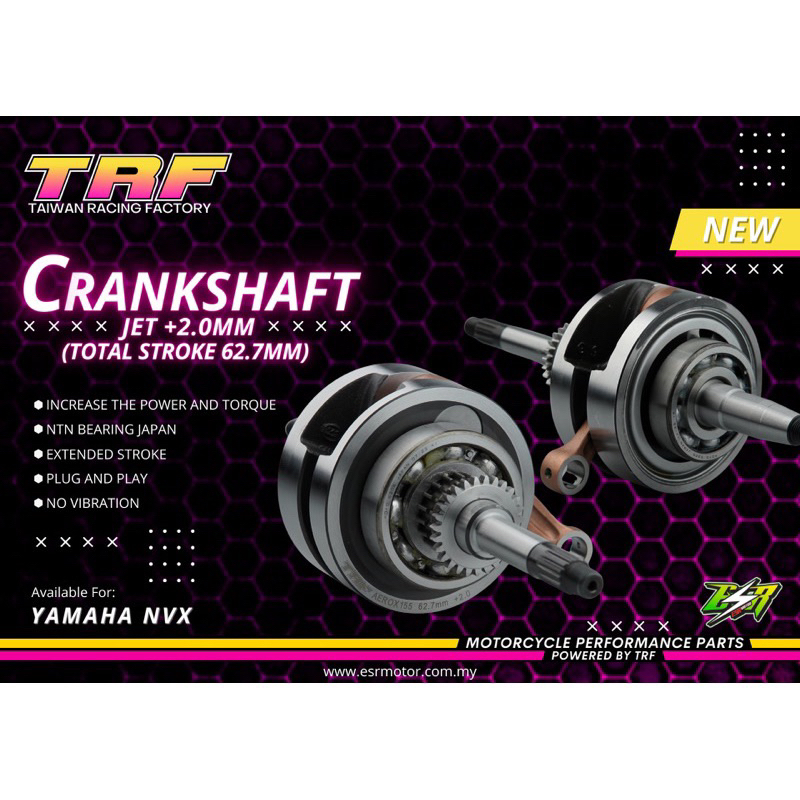 TRF RED LEO NMAX NVX 155 CRANKSHAFT JET 2MM 4.5M 6MM IKK TRF BY ESR / SCK RACING JET 1.5MM +3MM ...