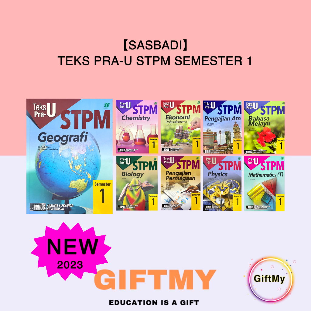 【Sasbadi】Buku Rujukan: Teks Pra-U STPM Semester 1 Edisi 2023 - Reference Book Pre-U Text STPM ...