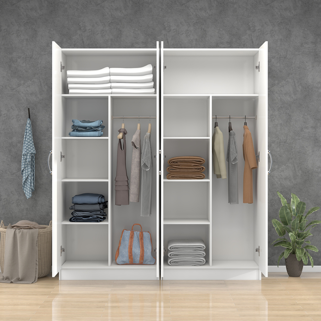 ARCIO 6X6FT (3+2) DOORS WARDROBE WITH SHELF / almari baju /kabinet baju ...