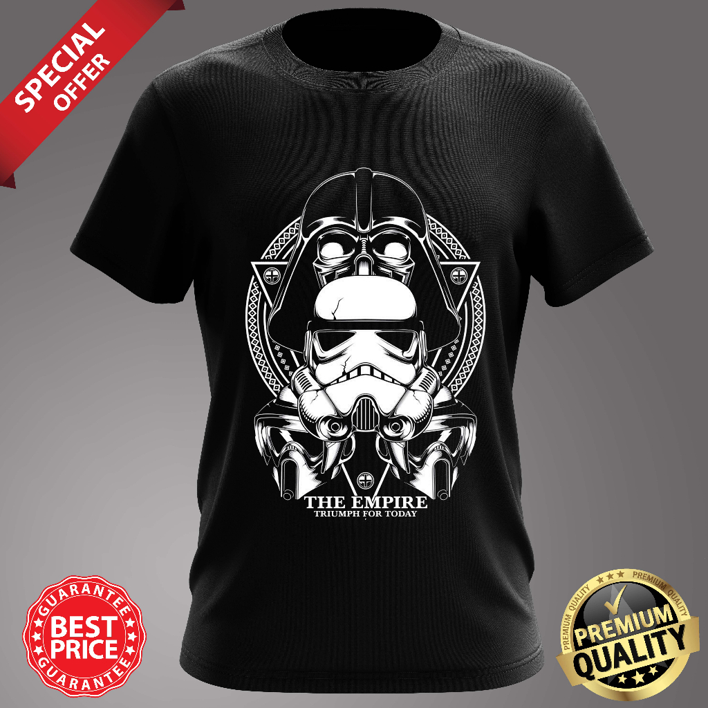 BAJU STARWARS EMPIRE DARTH VADER X STORM TROOPER ROUND NECK T-SHIRT ...