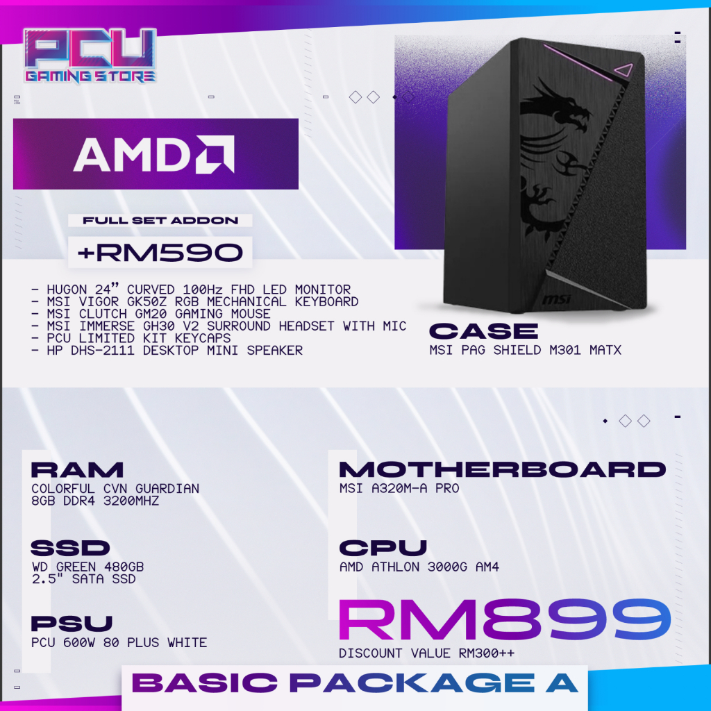 PCU GAMING STORE FULL SET OFFICE BUDGET GAMING PC / CUSTOM PC / CPU ...