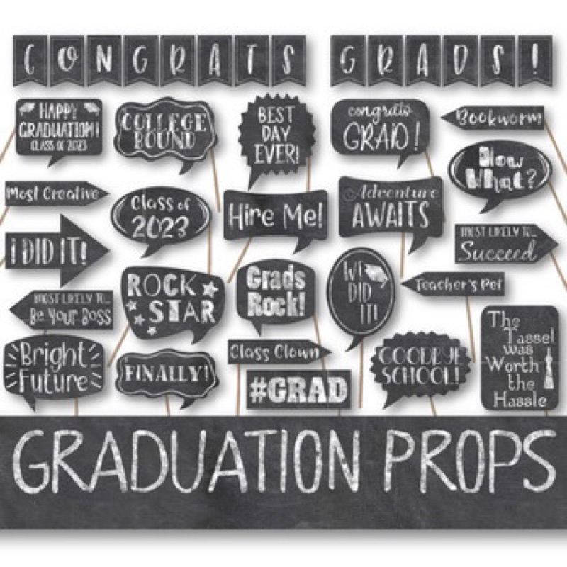[PDF] Graduation Photo Booth Prop Signs - End of School Year Printables ...