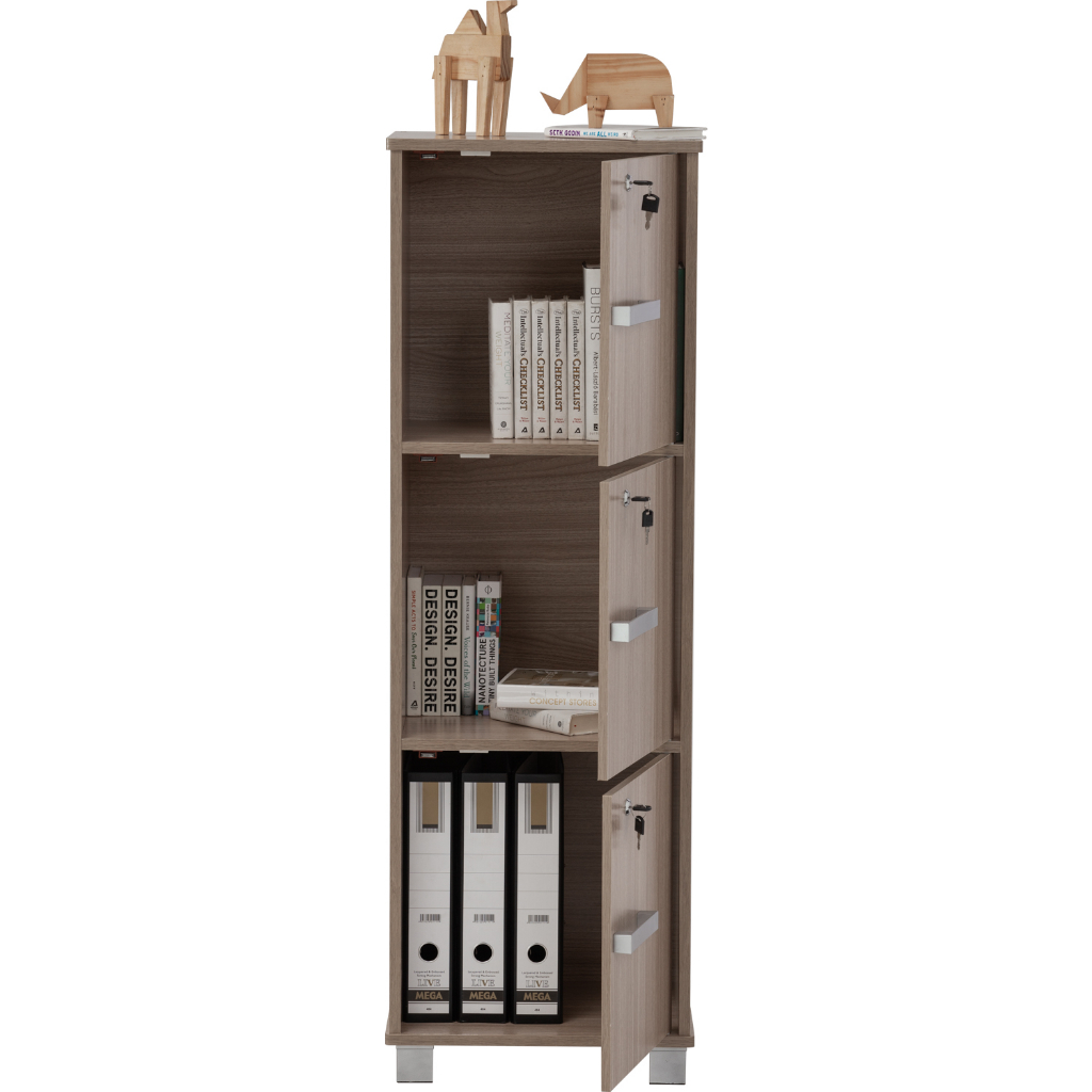 NAOMI Ebonnese 3 Door Locker Cabinet Locker Arch File Cabinet Office ...