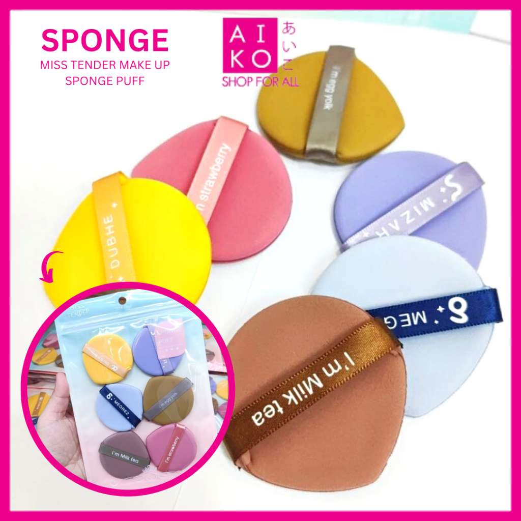 (AIKO) MISS TENDER MAKE UP SPONGE PUFF (1 PACKET 6 PCS) | Shopee Malaysia