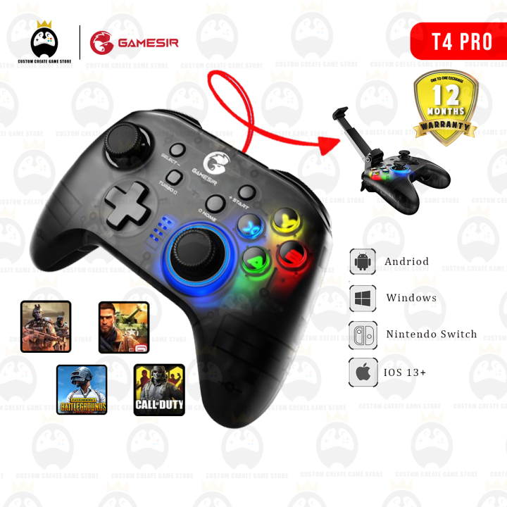 GameSir T4 Pro Multi-platform Game Controller for [PC Laptop Android IOS 13+ Nintendo Switch ...