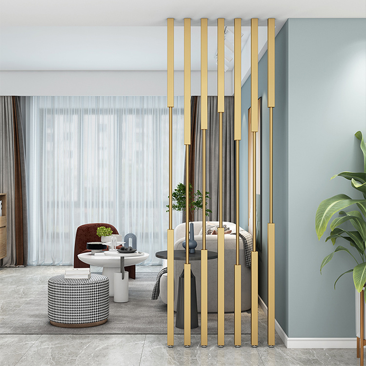 Punch-free wrought iron partition screen partition column living room ...