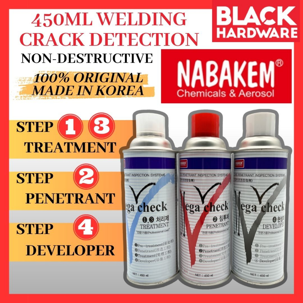 Black Hardware NABAKEM Mega Check Detactor Dye Penetrant Spray Ntd ...