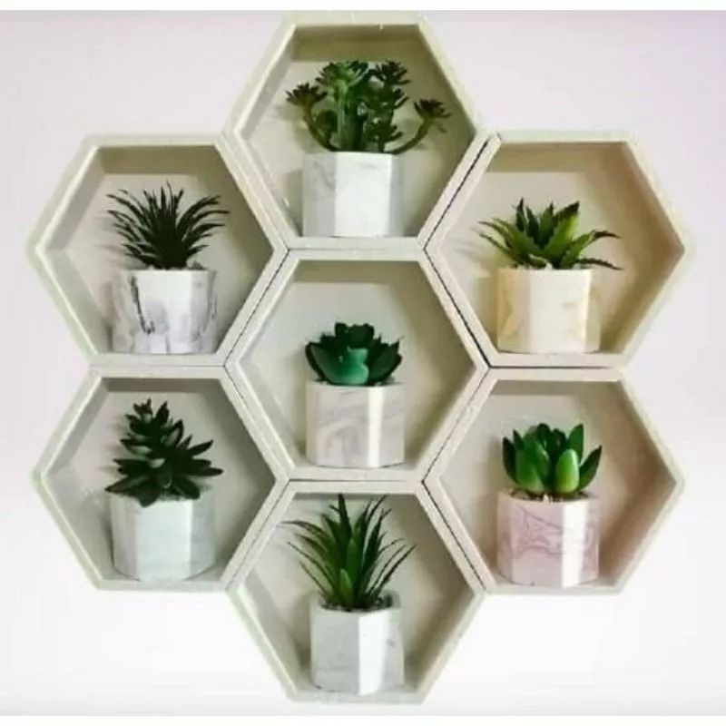 (1 Set 5pcs) Hexagon Kayu Wall Decor Hiasan Dinding Ready stock ...