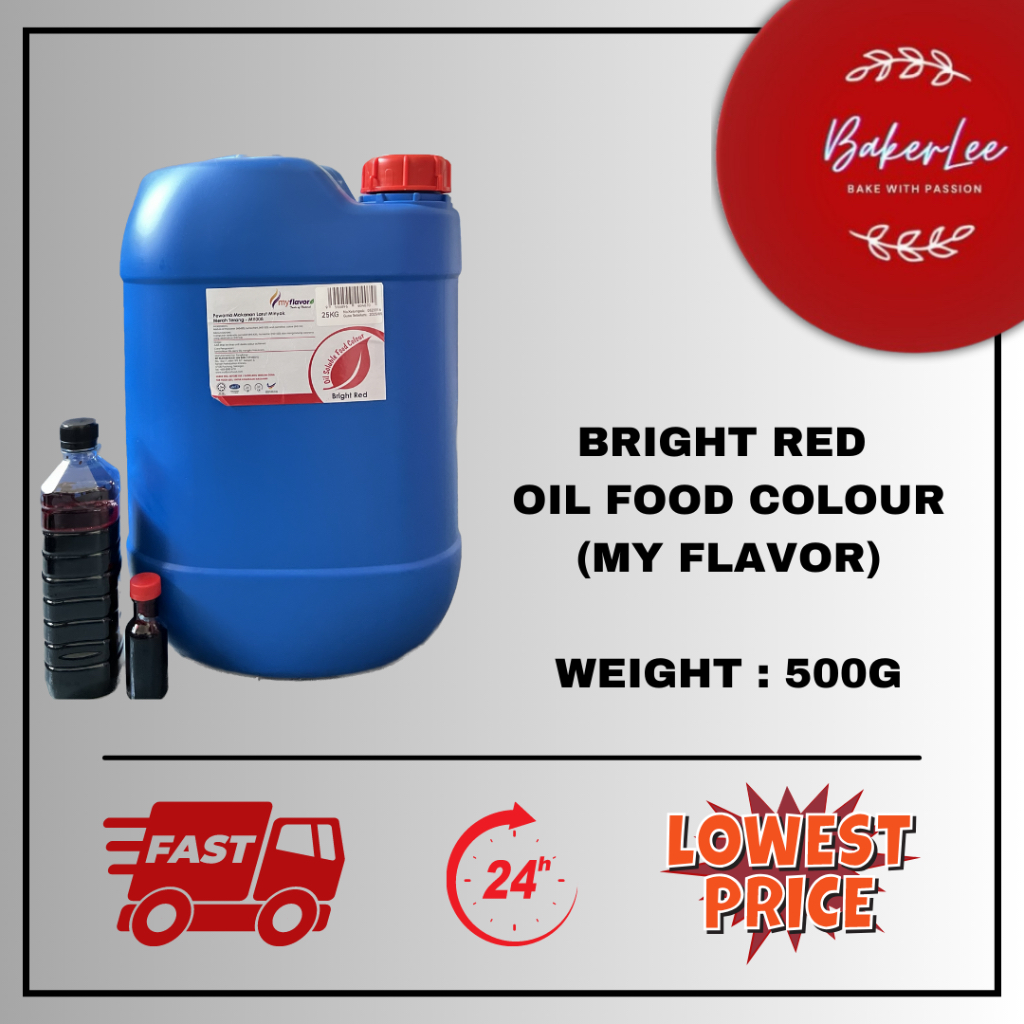 OIL SOLUBLE FOOD COLOUR BRIGHT RED COLOUR (MYFLAVOR REPACK) 500G ...