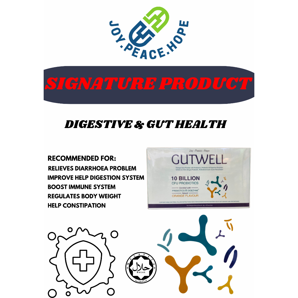 GUTWELL PROBIOTICS, PREBIOTICS AND DIGESTIVE ENZYME (ORANGE FLAVOR ...