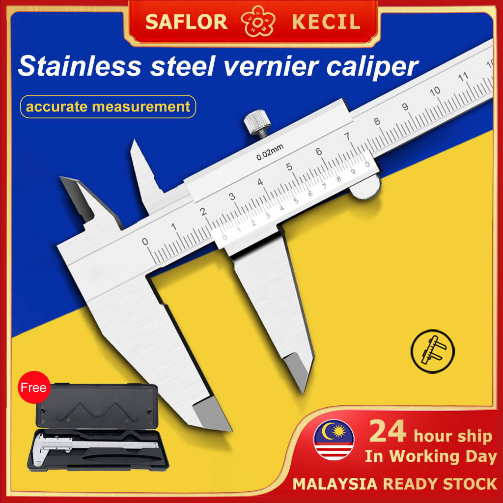 Vernier Caliper 0.05mm6" 0-150mm CARBON STEEL METAL DUAL SCALE Metal ...