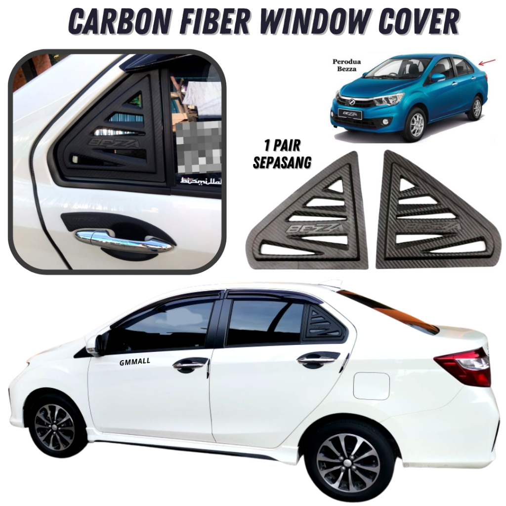 PERODUA BEZZA TRIANGLE WINDOW COVER Rear Side Mirror Cover Protector ...