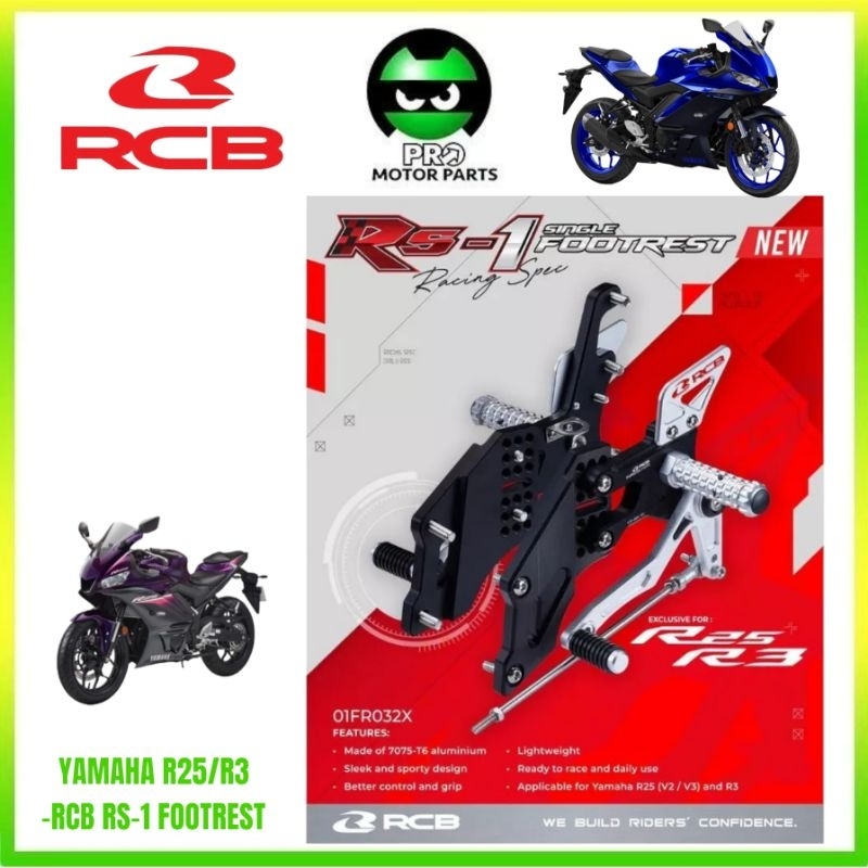 RCB YAMAHA R25 R3 FOOTREST Version 2022 V1 V2 100%GOOD QUALITY RACING ...