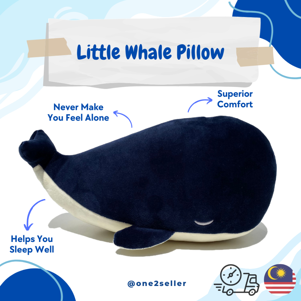 Whale Plushie Pillow Cute Soft Toy Plush Toy Whale Doll Hug Pillow ...