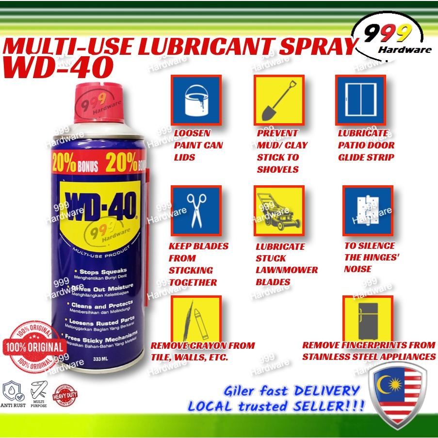 999 WD-40 MULTI USE PRODUCT LUBRICANT SPRAY 333ml [EXTRA 20%] / 100% ORIGINAL ANTI RUST MULTI ...