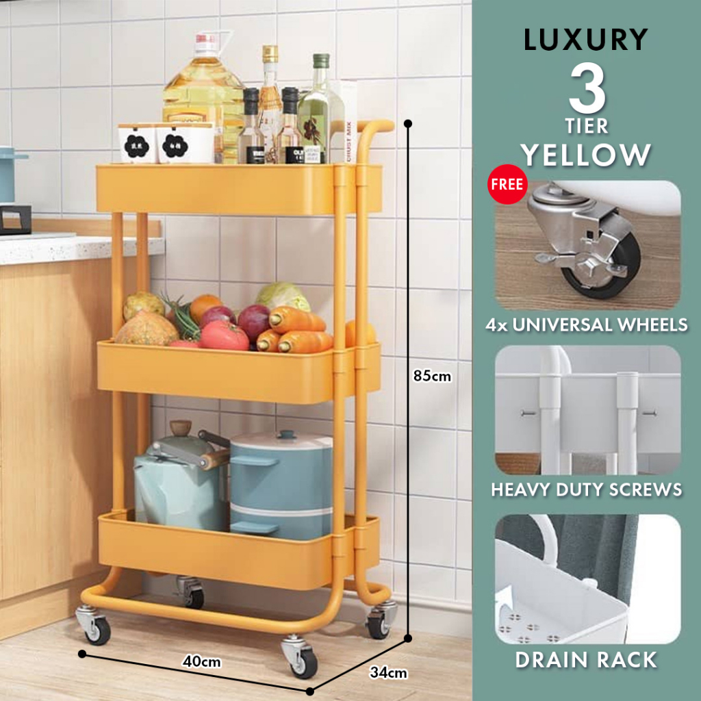 F&F: Trolley Rack 3/4/5 Tier /trolley rack/kitchen trolley/ troli dapur ...