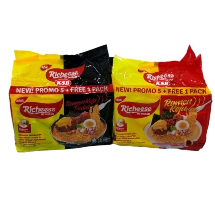 【65g/67g】5+1pack Nabati Richeese Mi Instant Noodle Ramen Keju Pedas ...