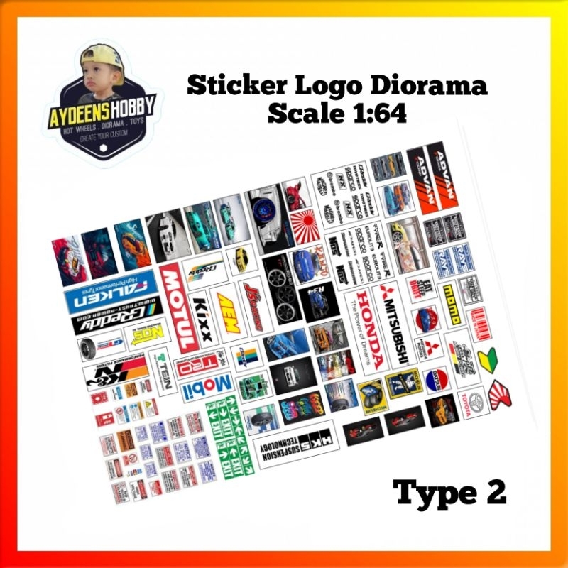 1/64 DIORAMA STICKER SCALE 1/64 FOR DIORAMA GARAGE WORKSHOP TYPE 2 (NEW ...