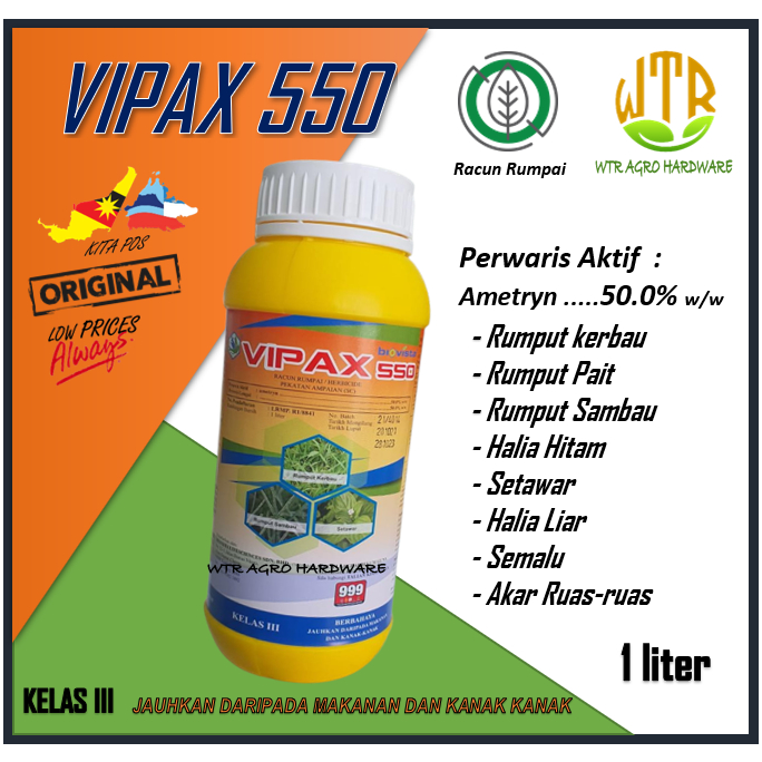 Vipax 550 Ametryn 50% (RACUN RUMPUT SUSU) Racun Rumput Sembau / Kerbau ...