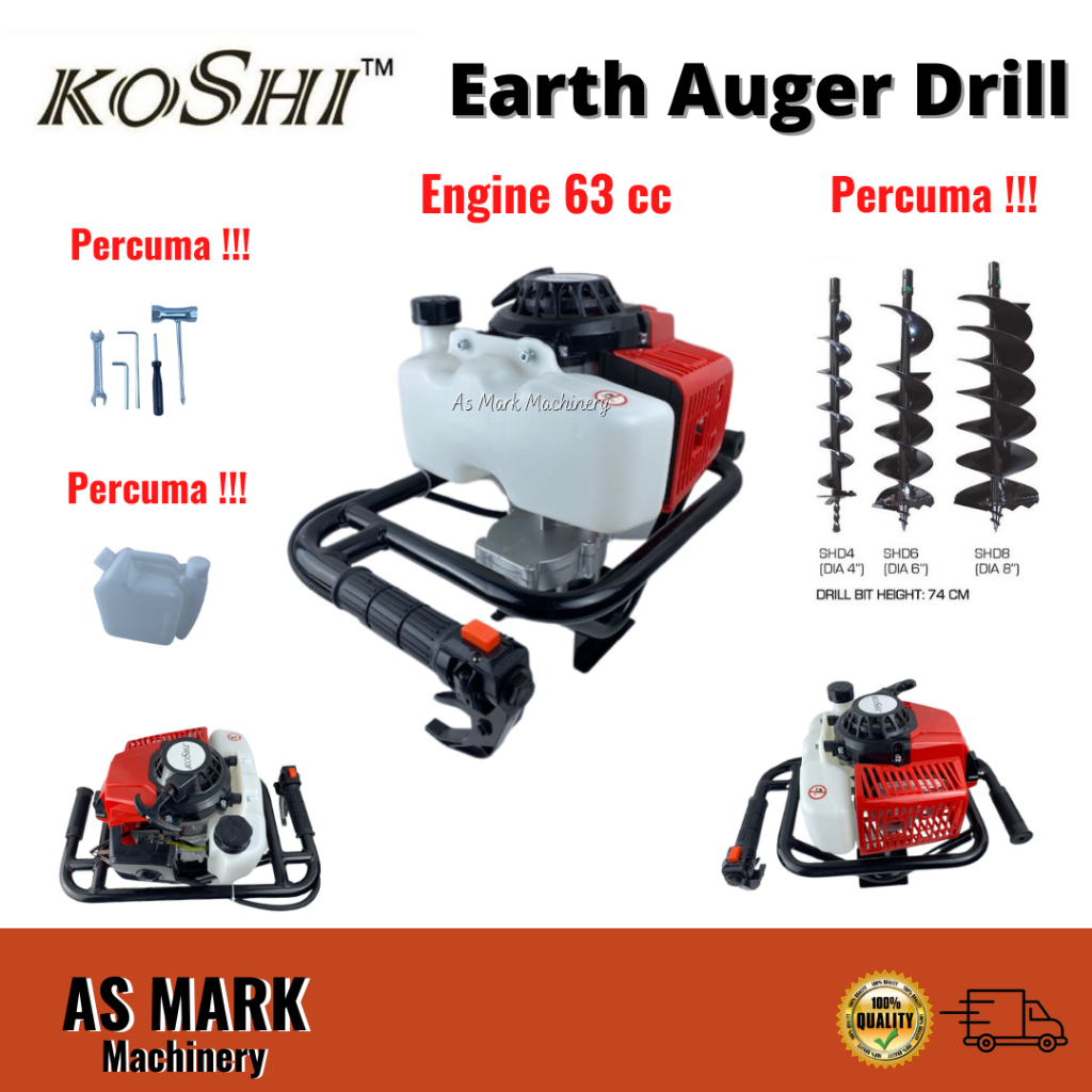 OGAWA SH580E /SH630E/ KOSHI Earth Auger Drill 52cc / 63cc / Mesin ...
