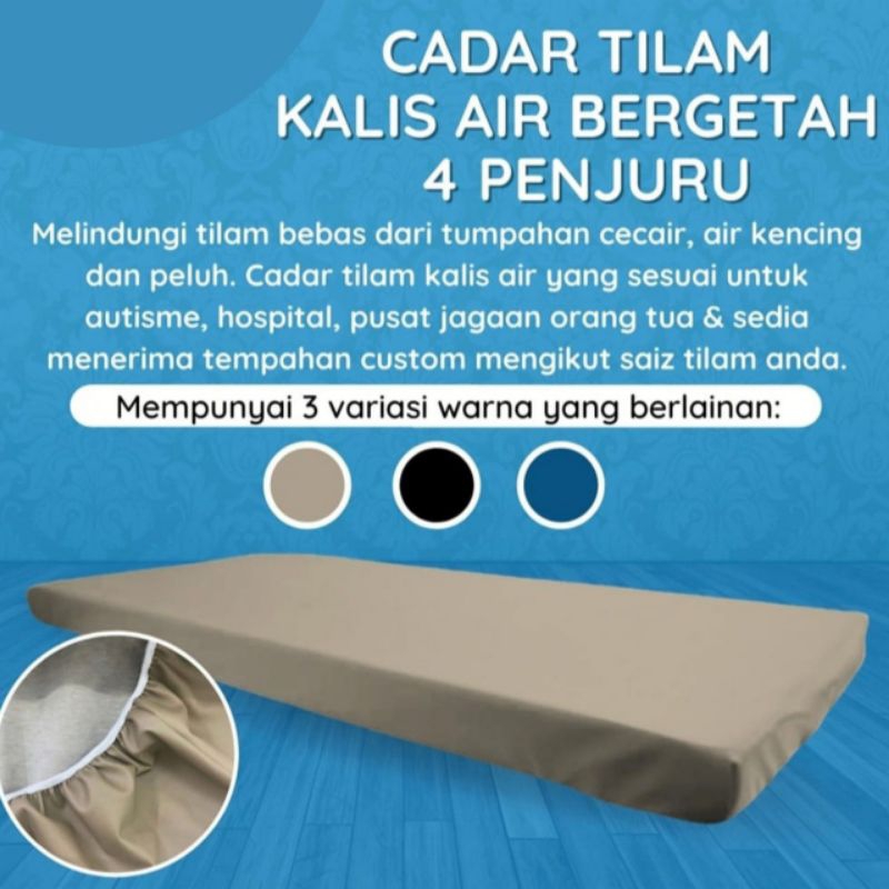 Cadar Single PVC Kalis Air Getah Empat Penjuru Dan Mudah Bersih ...