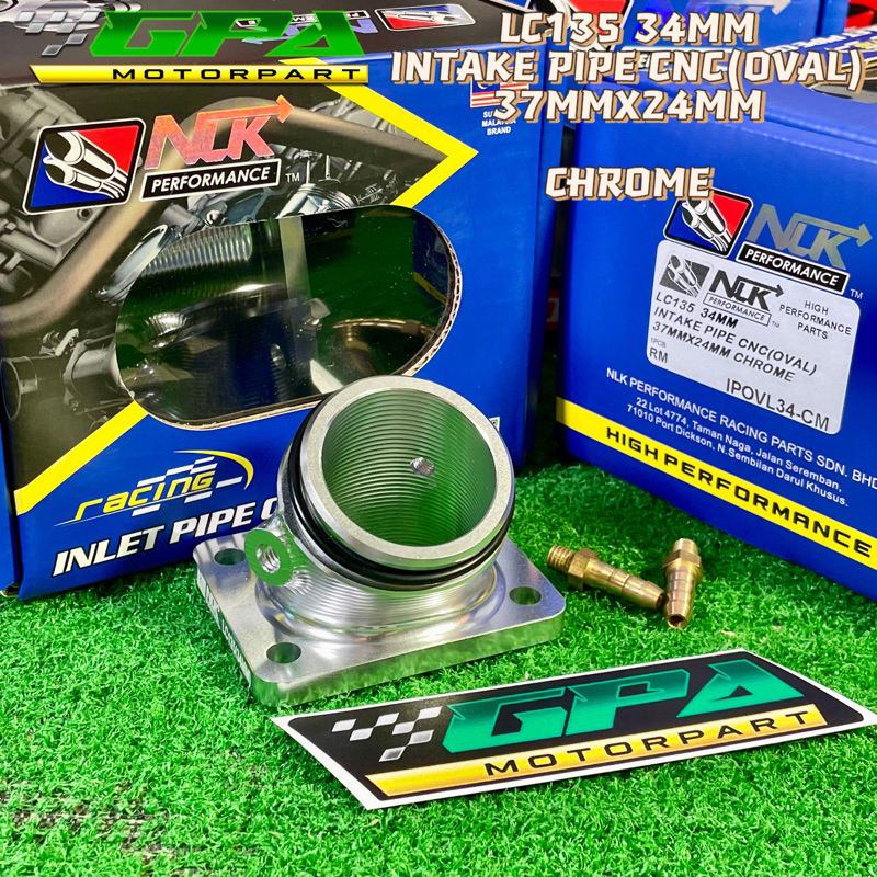 NLK PERFORMANCE RACING INTAKE PIPE CNC OVAL CHROME LC135 V1-V7 30MM ...