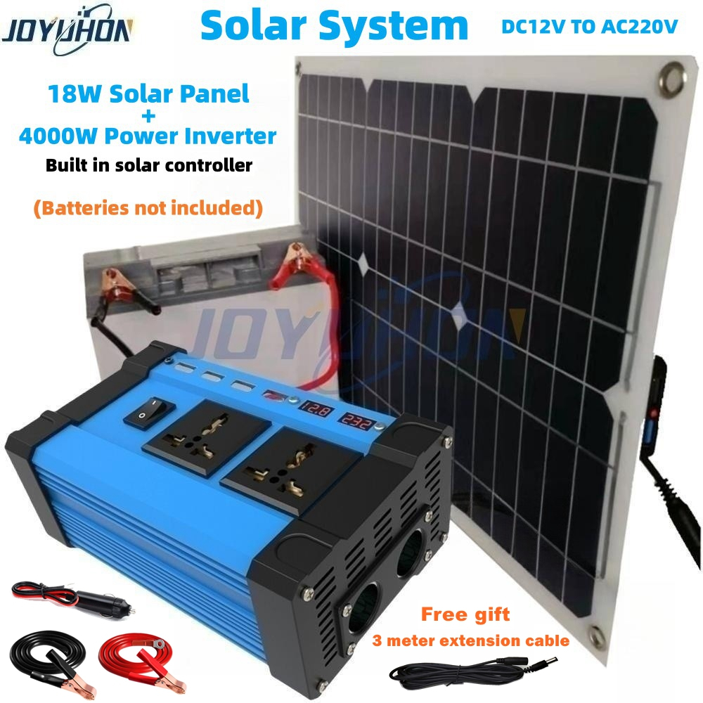 JOYUHON Solar Panel Power Inverter Kit 4000W Car Inverter 12V to 220V ...