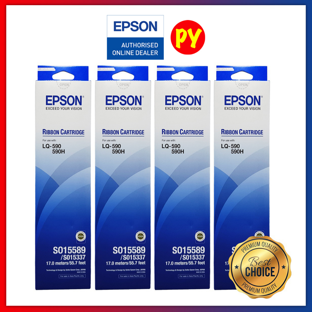 Epson 100% Original LQ-590 Ribbon LQ590 II LQ 590 S015589 / S015337 (X2 ...
