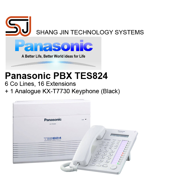 Panasonic PBX KX-TES824 Keyphone System + 1 Unit Panasonic KX-T7730 ...