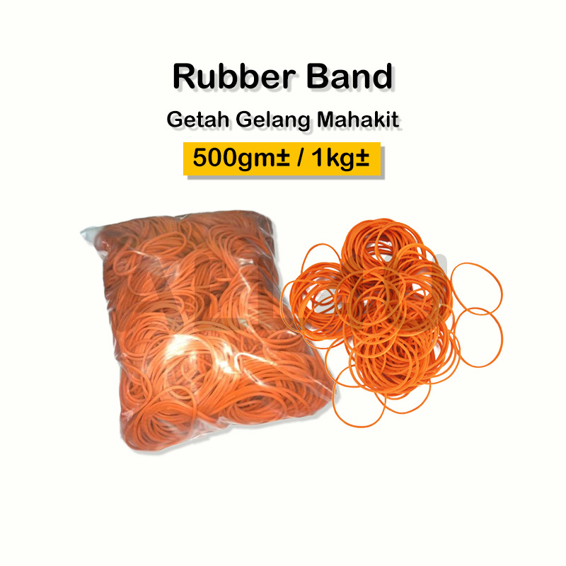 1.5" Virgin Rubber Band packed [1kg± / 500gm±] Mahakit Gelang Getah ...
