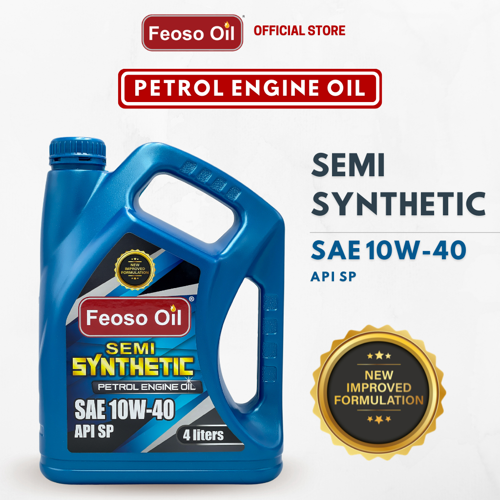Feoso Oil Semi Synthetic Engine Oil SAE 10W-40 API SP (4L) | Shopee Malaysia