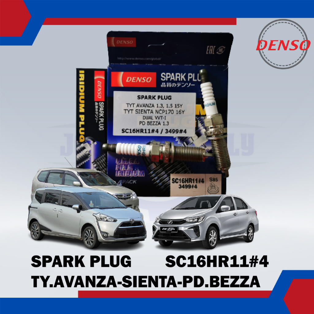 IRIDIUM SPARK PLUG SET (4PCS) - TOYOTA AVANZA 1.3 1.5, SIENTA NCP170 ...
