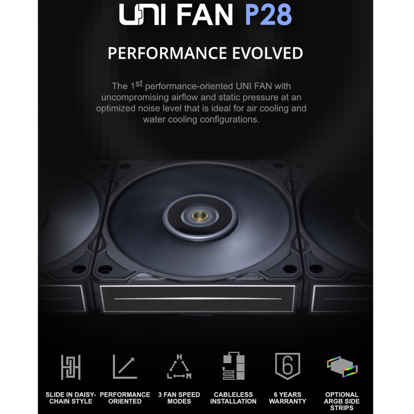 # LIAN LI UNI FAN P28 Series 120mm Fan # [BLACK/WHITE] | Shopee Malaysia