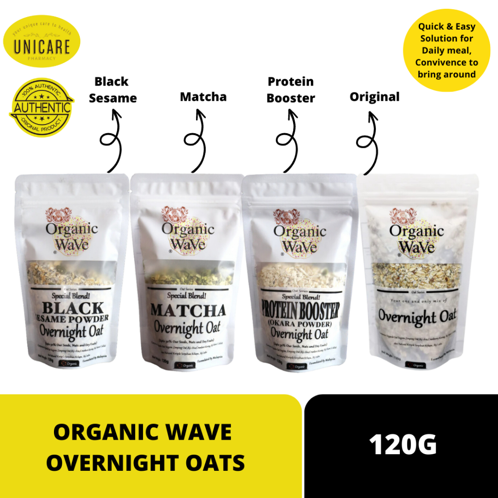 MAMAMI ORGANIC WAVE OVERNIGHT OATS 120G (BLACK SESAME/ MATCHA/ PROTEIN ...