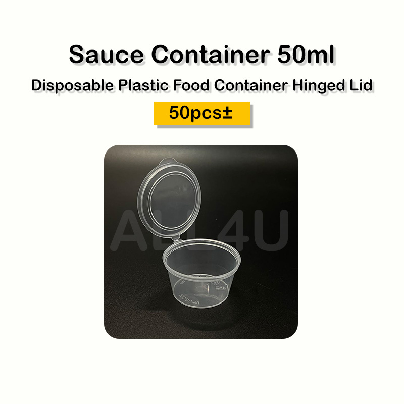 Sauce Container With Lid 50ML Round Disposable Plastic Food Container ...