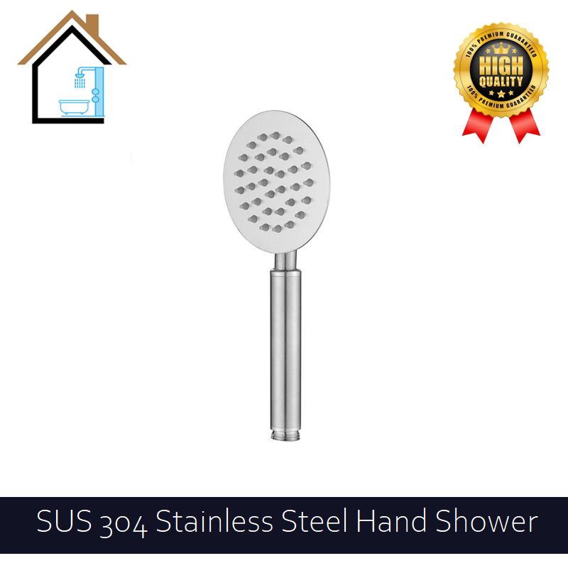 SUS 304 Stainless Steel Hand Shower Round Handheld Shower Head | Shopee ...