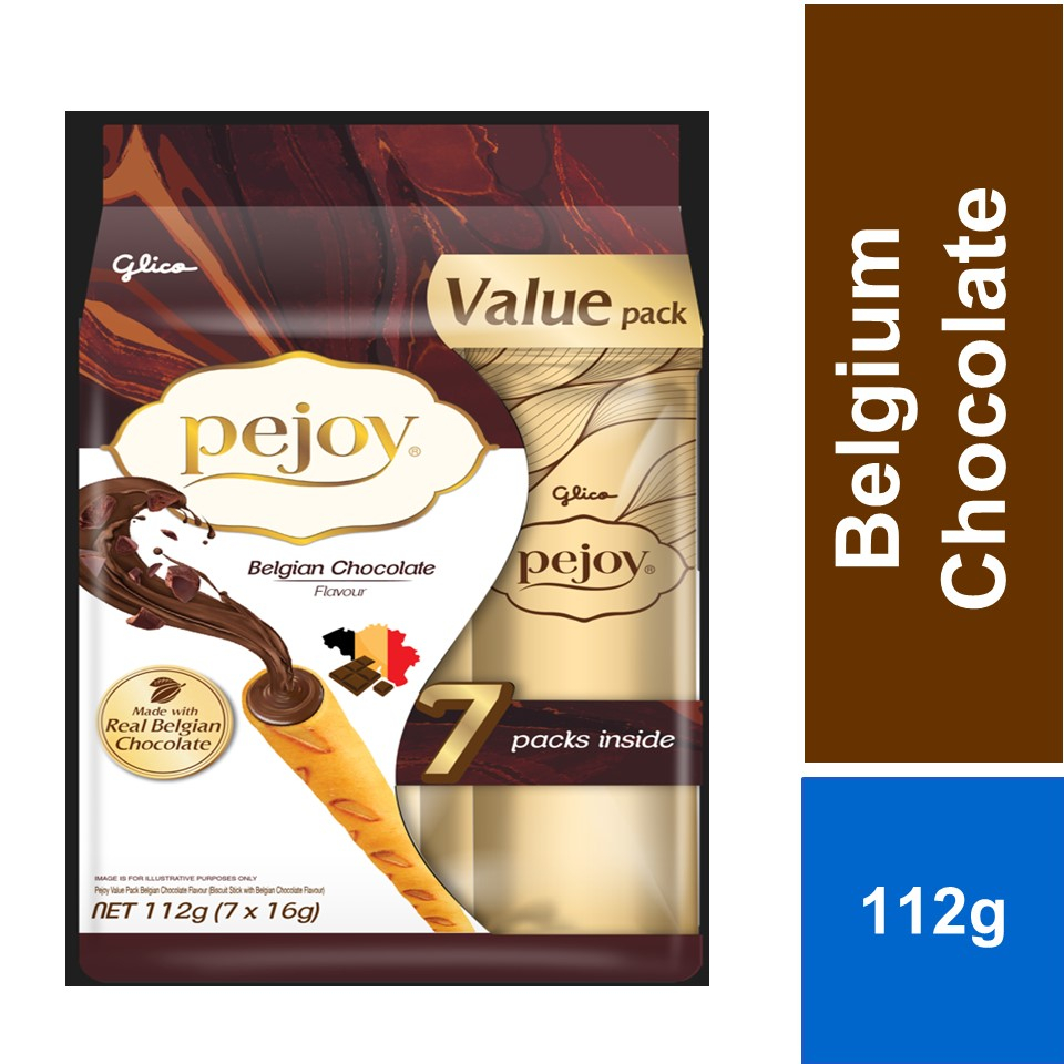 Glico Pejoy Family Pack Belgium Chocolate 112g | Shopee Malaysia