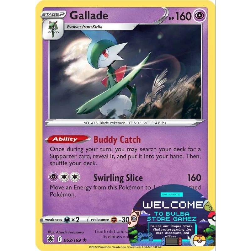 Gallade 062/189 Reverse Holo Rare SWSH10 Astral Radiance Pokémon TCG ...