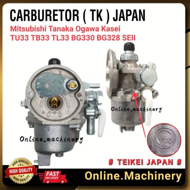 Carburetor Mesin Rumput ( TK ) TEIKEI JAPAN Mitsubishi TL33 TU33 TB33 BG330 TANAKA SUM328 BG328 ...