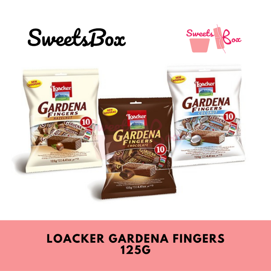 Loacker Gardena Fingers Hazelnut Chocolate Coconut 125g - Pack of 10 ...