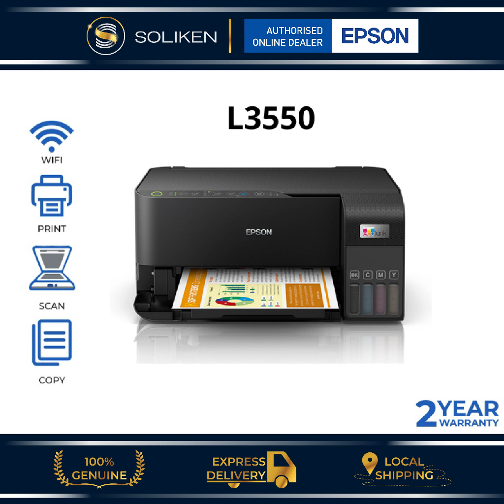 Epson EcoTank L3550 Wireless All-in-One Ink Tank A4 Printer | Shopee ...
