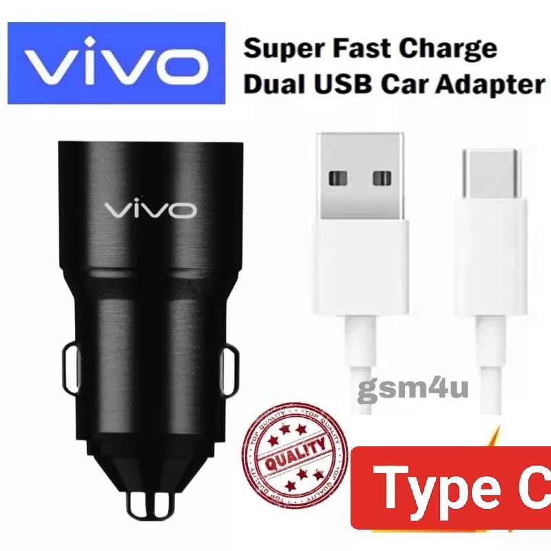 Vivo Car Charger V25 V23 V21 V20 V19 Y77 Y78 Y35 Dual USB Port With ...