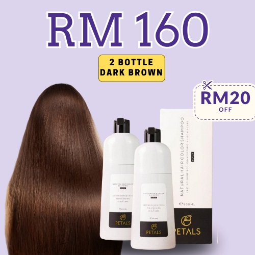 PETALS HAIR COLOR SHAMPOO TUTUP WARNA RAMBUT UBAN WHITE HAIR SYAMPU ...