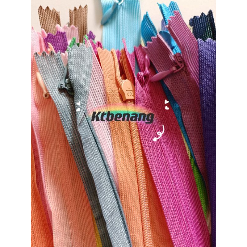 Zip Sorok（100pcs)/ Zip Sembunyi /Zip Susut /Invisible Zipper隐形拉链(6-24 ...