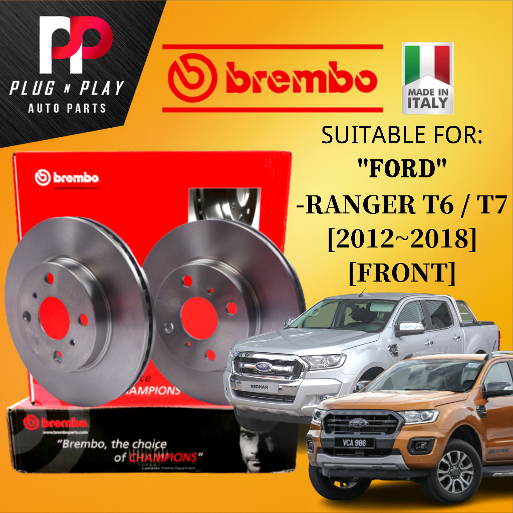 BREMBO FORD RANGER T6 / T7 (2012-2018) FRONT (DEPAN) 100% ORIGINAL DISC ...