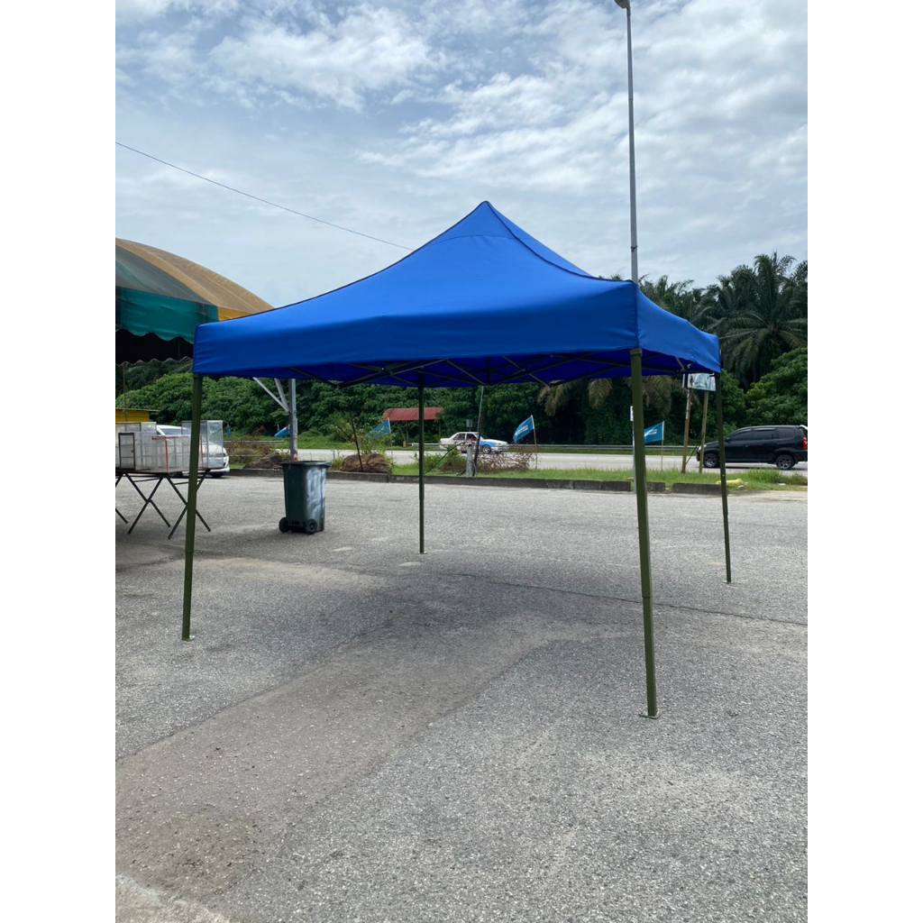 KHEMAH 10X10 BESI HIJAU KINGKONG KAIN NYLON & PVC / KHEMAH NIAGA ...